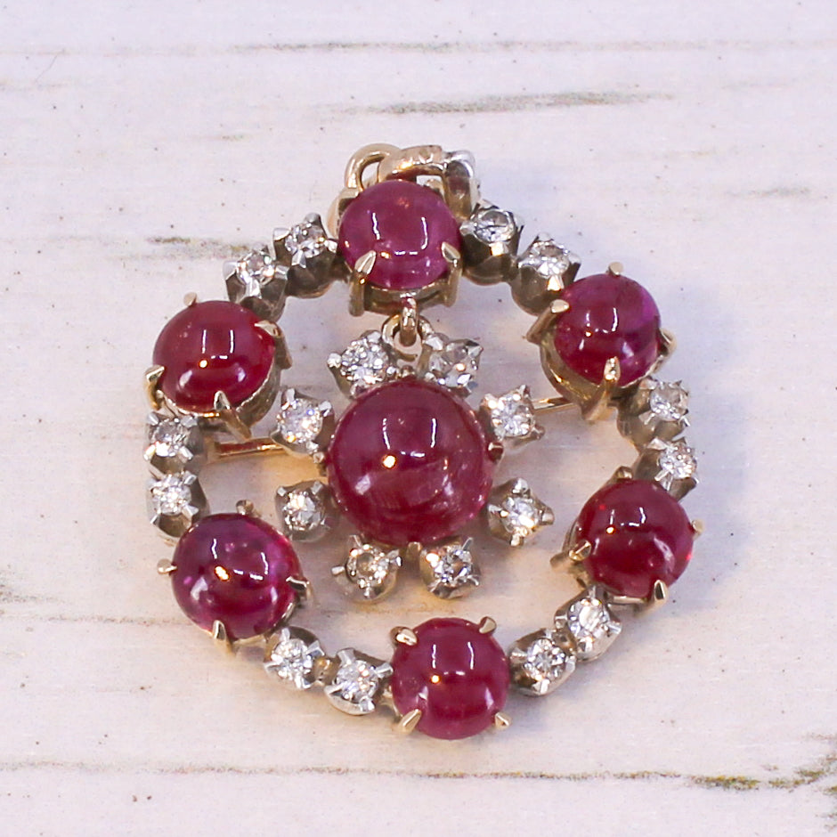 Victorian Burma Ruby & Diamond Pendant / Brooch, circa 1890 | Gatsby ...