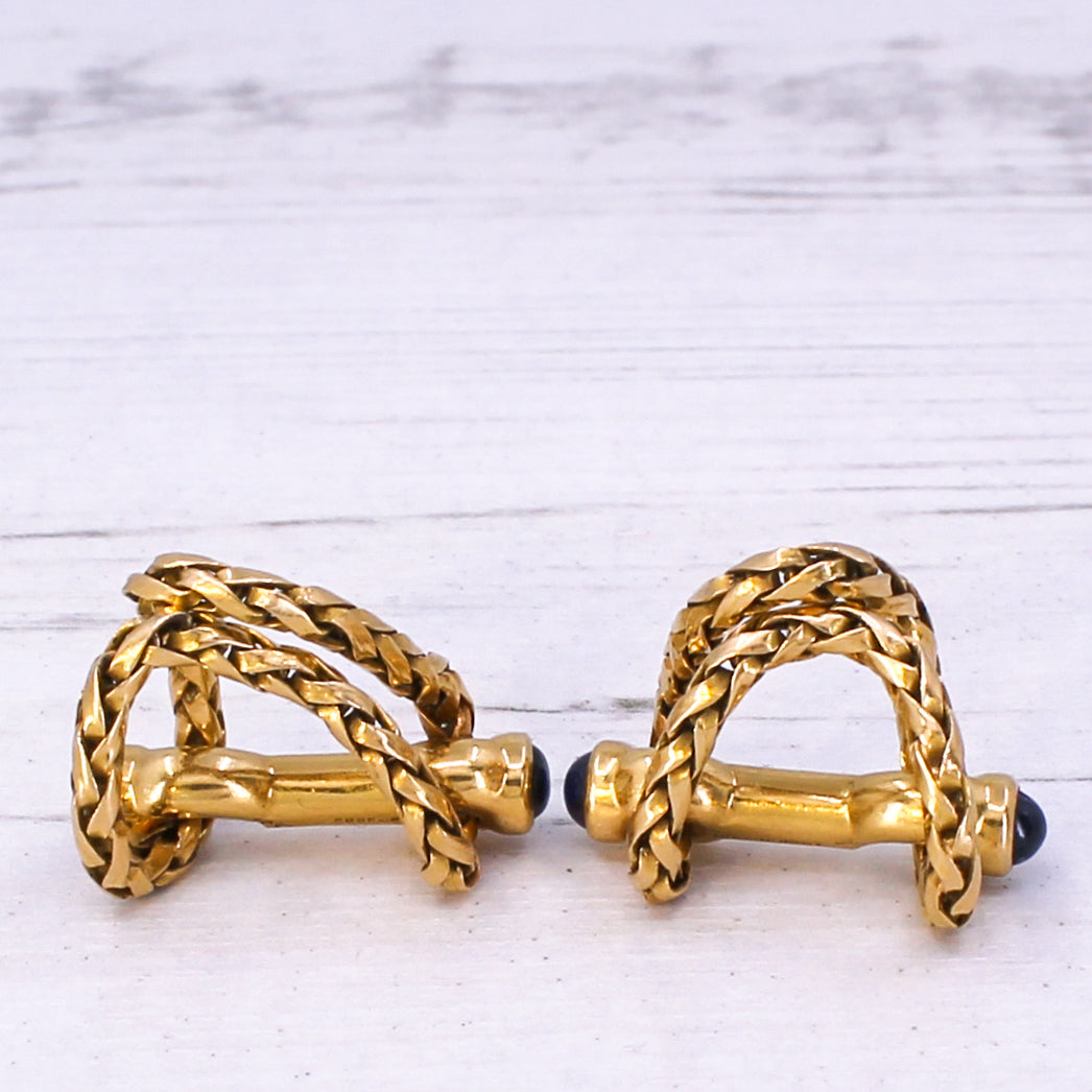 BOUCHERON Wrap-Around Sapphire Cufflinks, circa 1950 | Gatsby Jewellery
